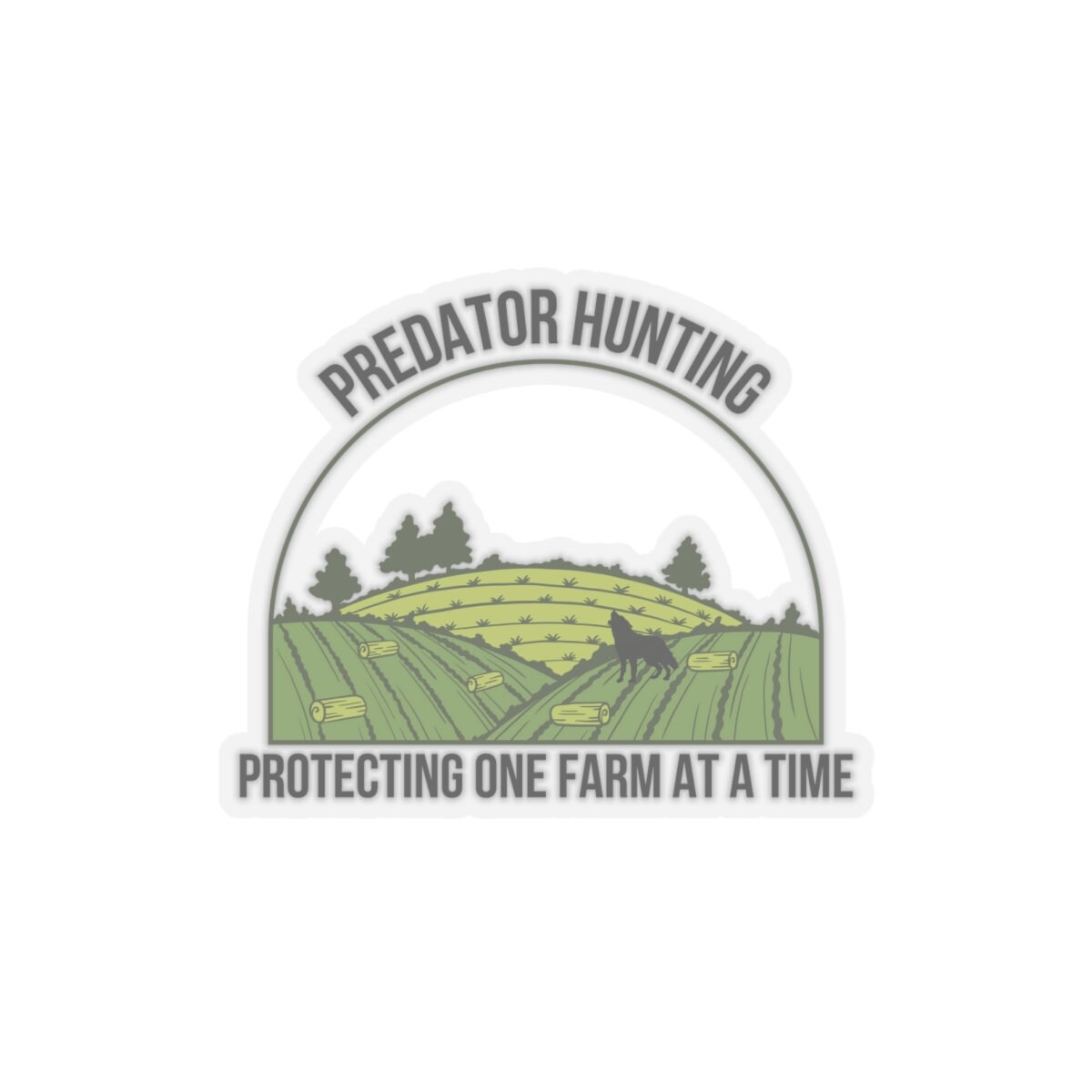 Predator Hunting Farm Vinyl Kiss-cut Sticker, Protecting Farms Stickers ...