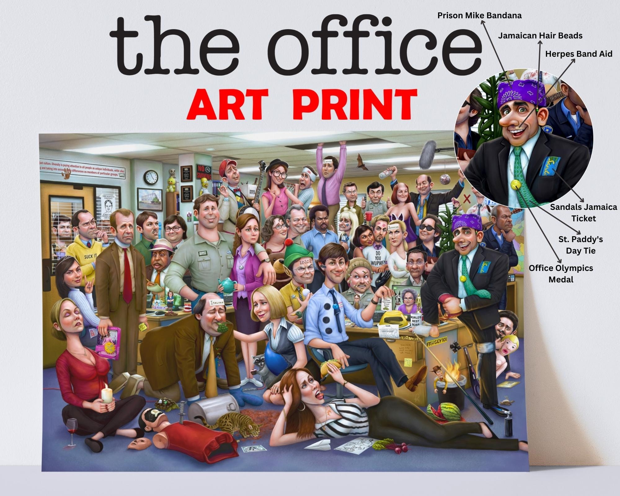 The Office Art Print, Gift, Wall Art, Poster, Painting, Michael Scott ...