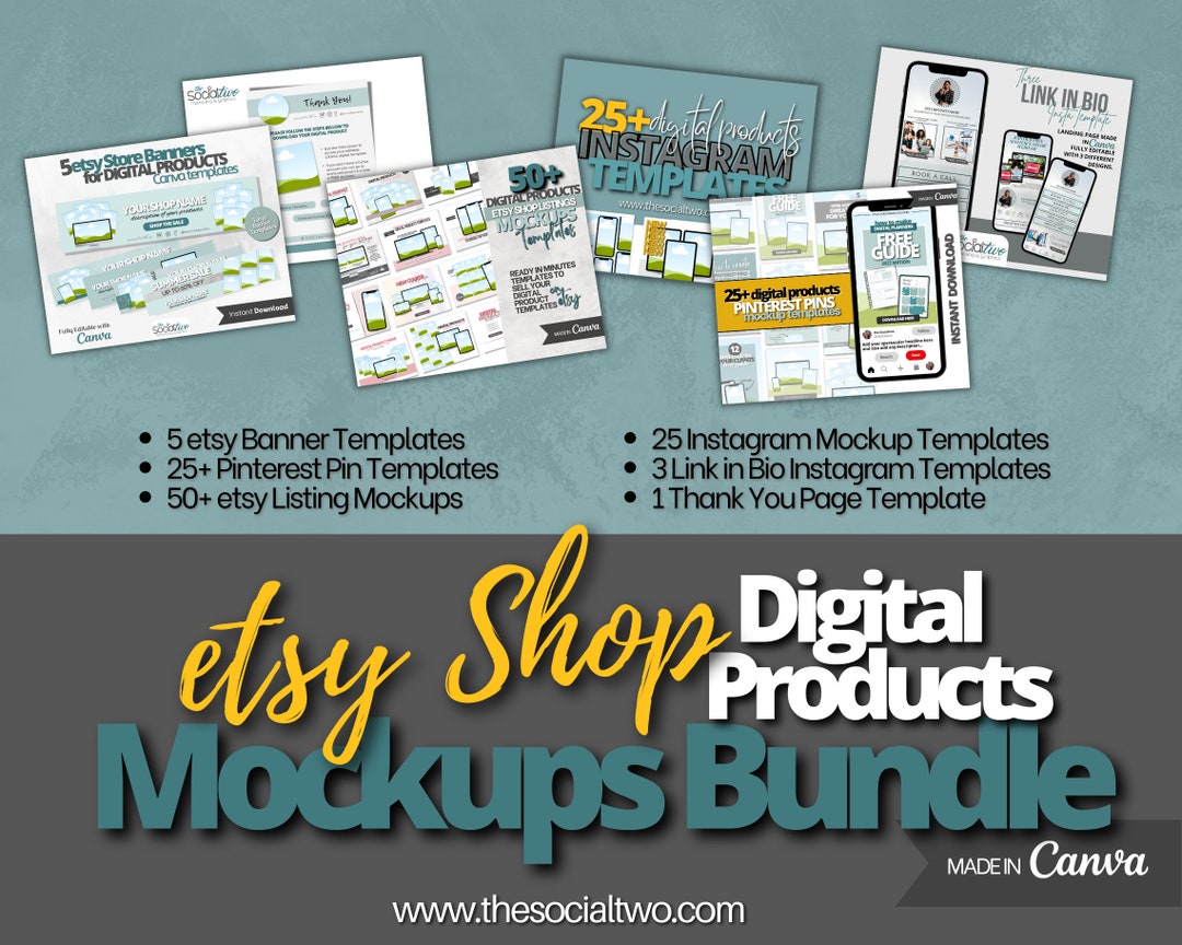 Digital Products Etsy Shop Mockups Bundle, Etsy Listing Templates ...