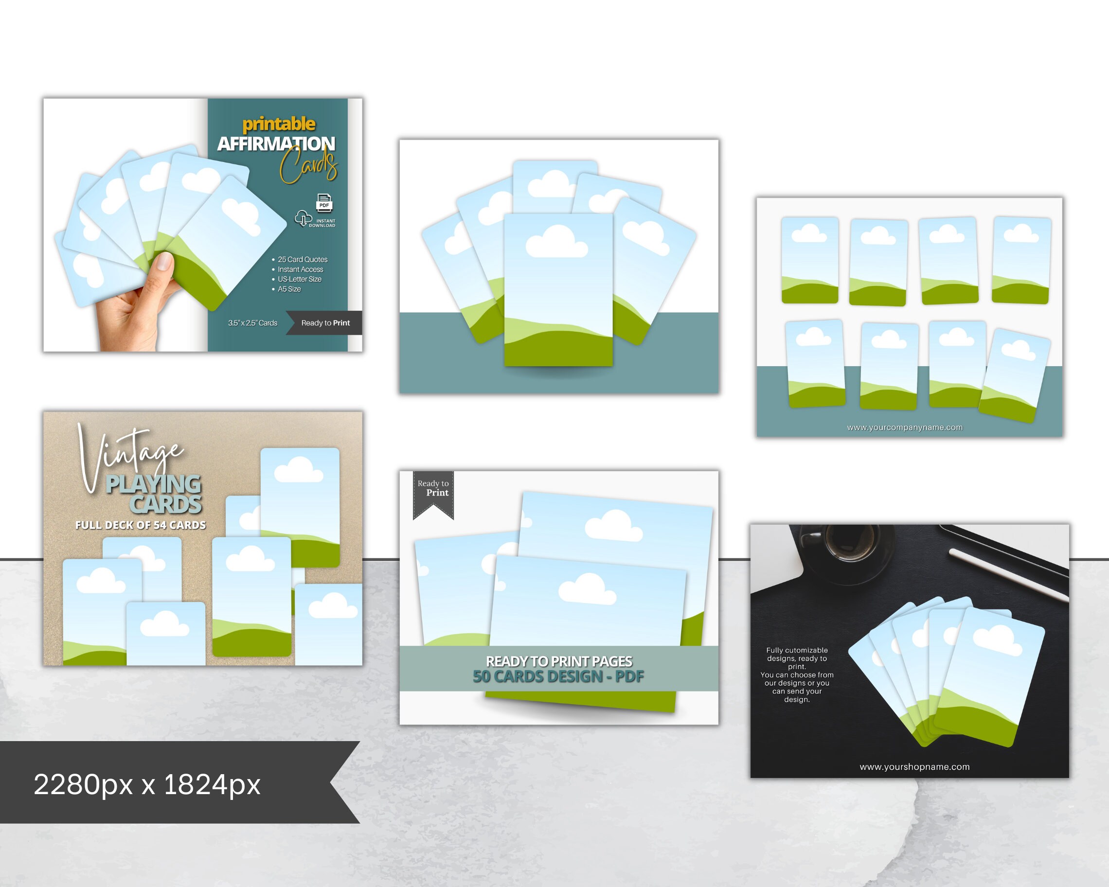 40 Deck Cards Listing Mockups, Etsy Listing Mockups, Affirmation Cards ...