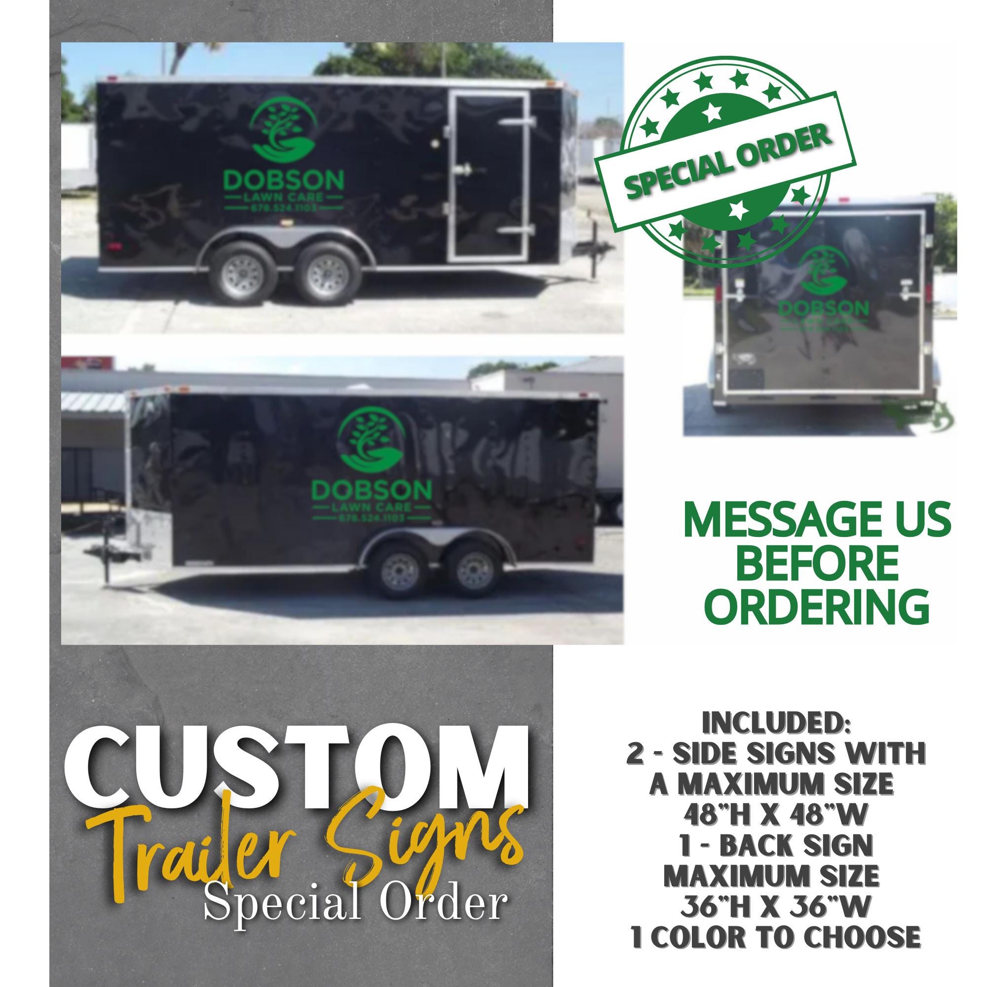 Trailer Vinyl Lettering, Enclosed Trailer Signs, Custom Advertising ...