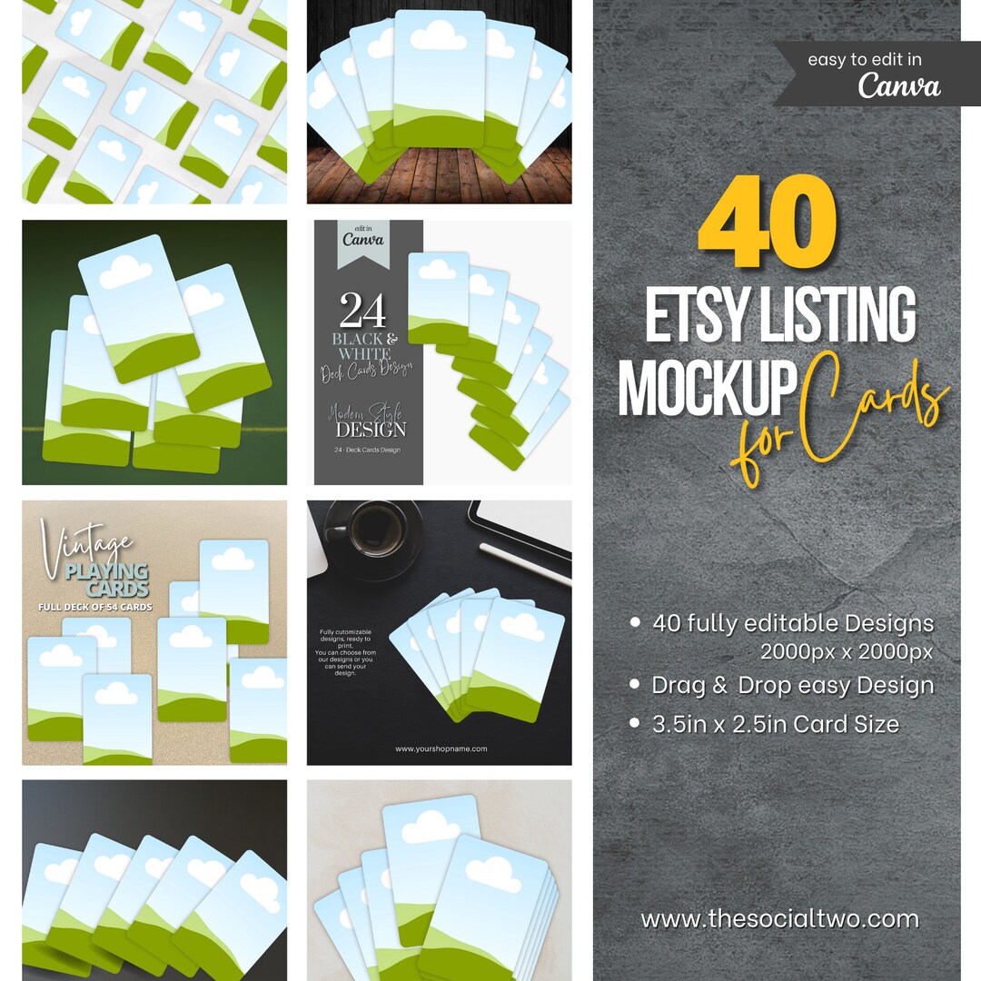40 Deck Cards Listing Mockups, Etsy Listing Mockups, Affirmation Cards ...