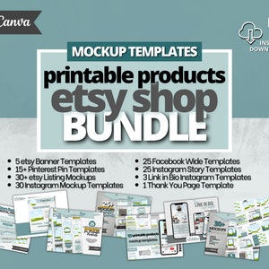 Etsy Shop Printable & Digital Mockups Bundle Pack| Etsy Listings ...