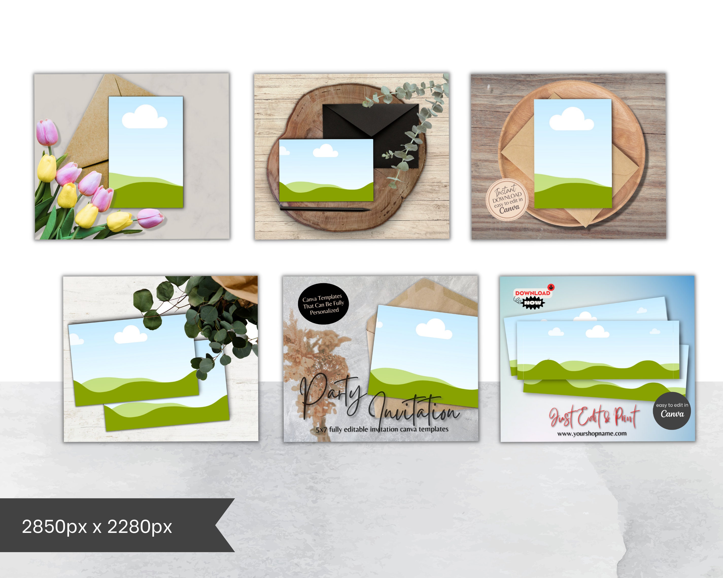 Invitations Listing Mockups Invite Listing Templates - Etsy