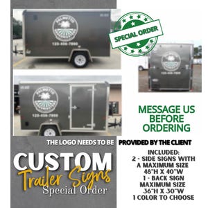 Trailer Vinyl Lettering, Enclosed Trailer Signs, Custom Advertising ...