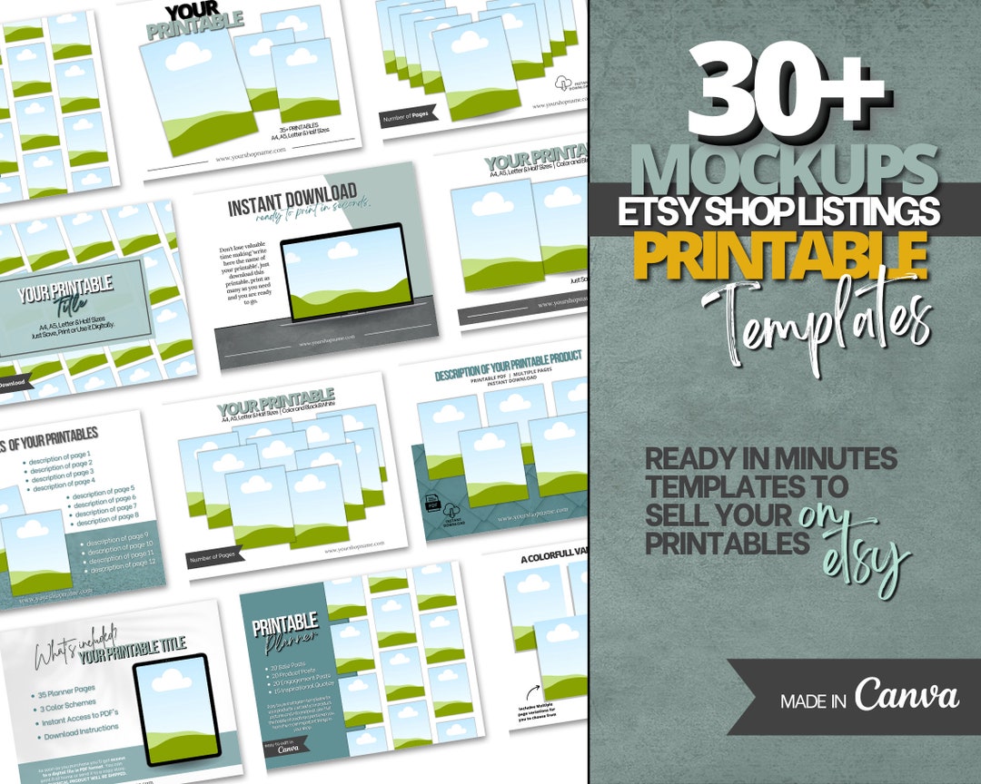 Listing Mock Up, 30+ Etsy Fully Editable Printable Products Listing ...