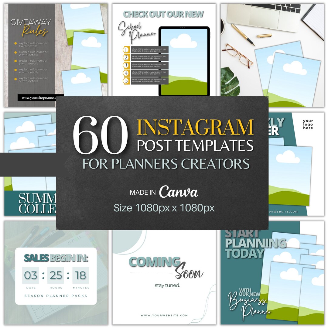 Planner Creators Instagram Templates, Digital Planners Instagram Post ...