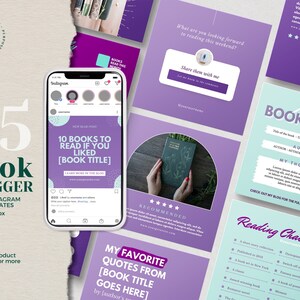 Instagram Templates for Book Bloggers Instagram Post Book | Etsy