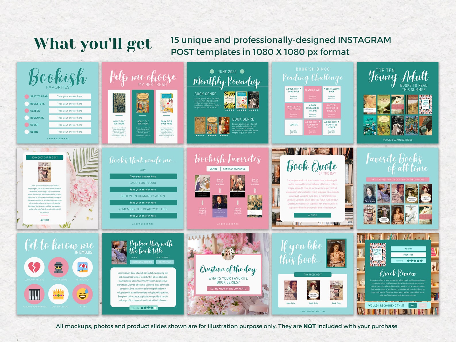 Bookstagram Book Instagram Templates Book Blogger Template - Etsy