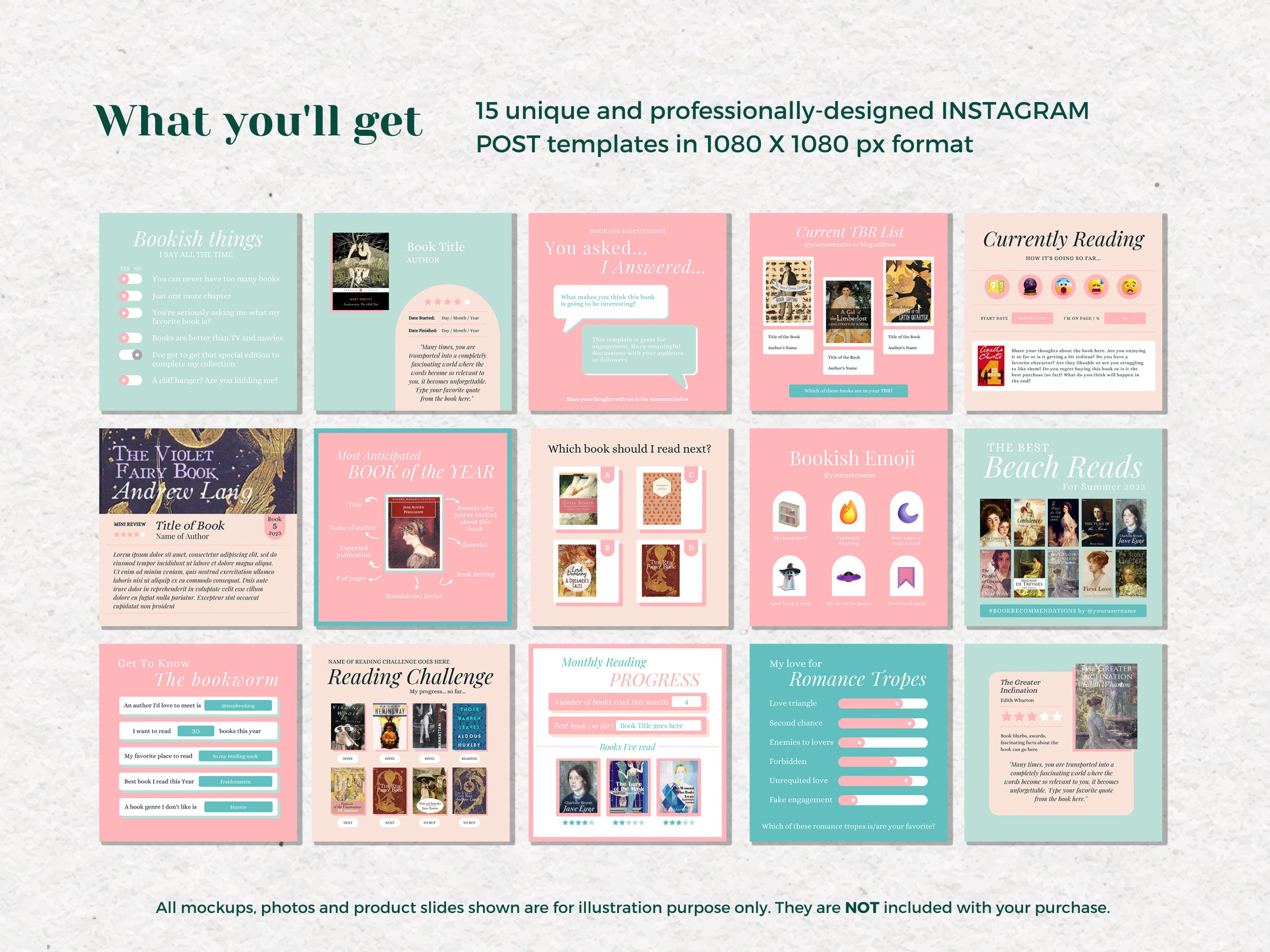 Bookstagram Book Instagram Templates Book Blogger Template - Etsy