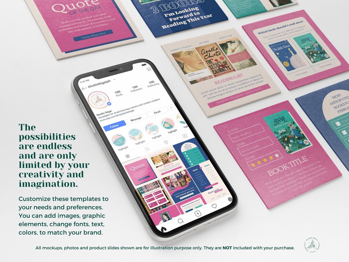 Book Instagram Templates Book Blogger Template Instagram - Etsy
