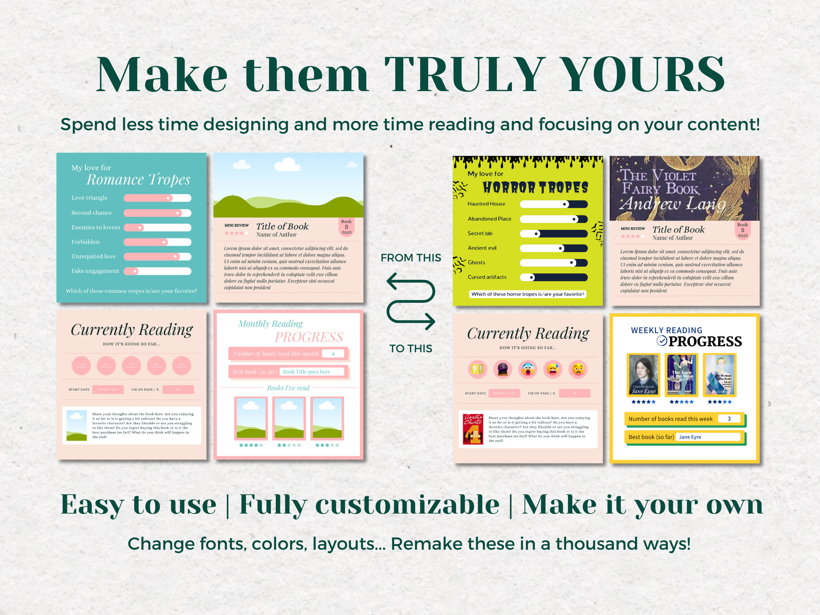 Bookstagram Book Instagram Templates Book Blogger Template - Etsy