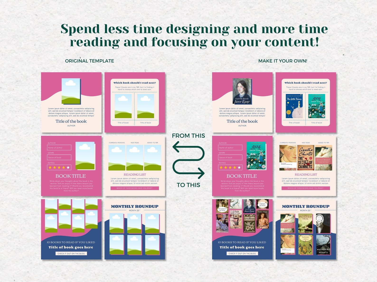 Book Instagram Templates Book Blogger Template Instagram - Etsy