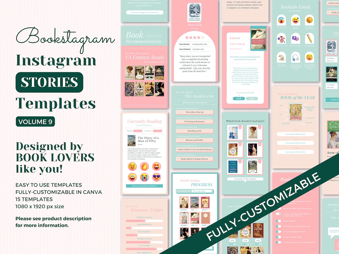 Bookstagram Templates, Instagram Story Template, Canva Story Templates ...