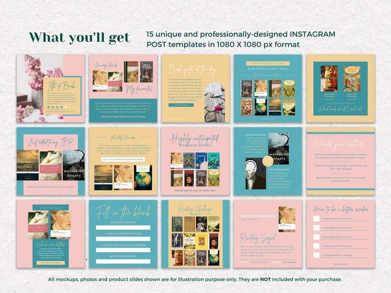 Book Instagram Templates Book Blogger Template Instagram - Etsy