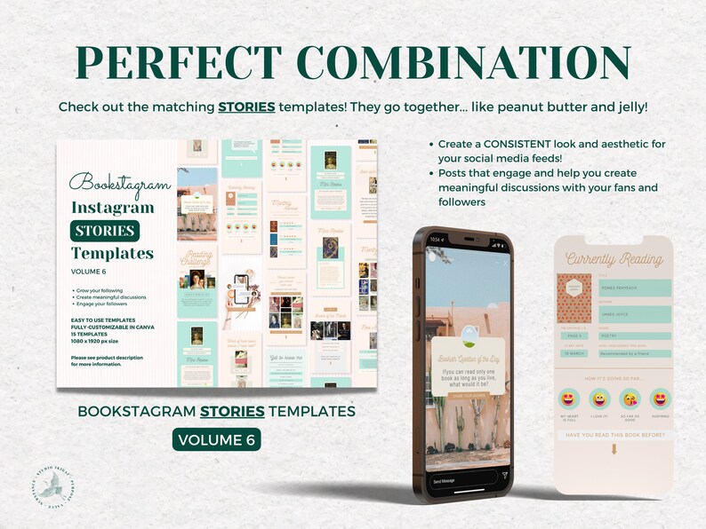 Book Instagram Templates Book Blogger Template Instagram - Etsy