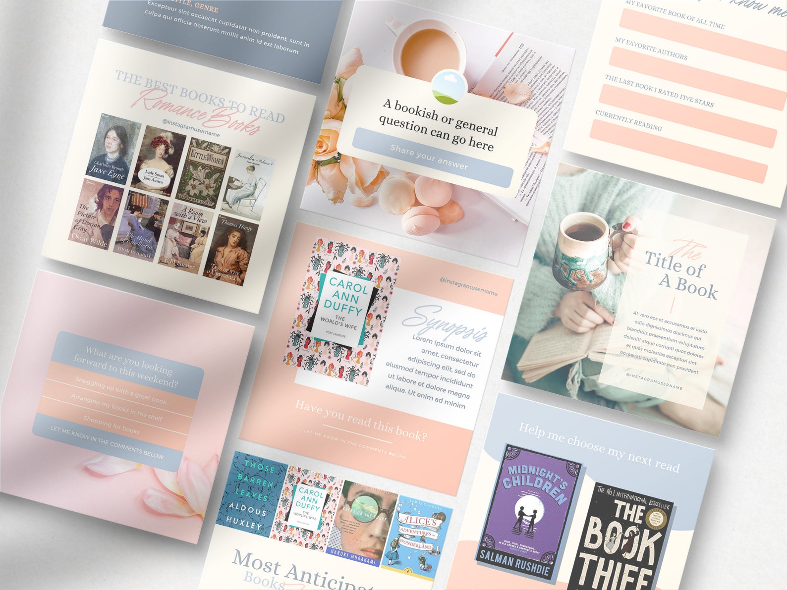 Book Instagram Templates Book Blogger Template Instagram - Etsy