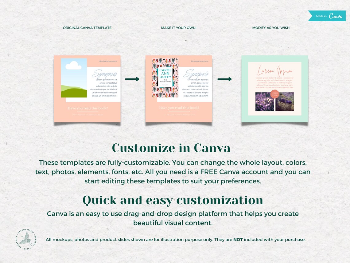 Book Instagram Templates Book Blogger Template Instagram - Etsy