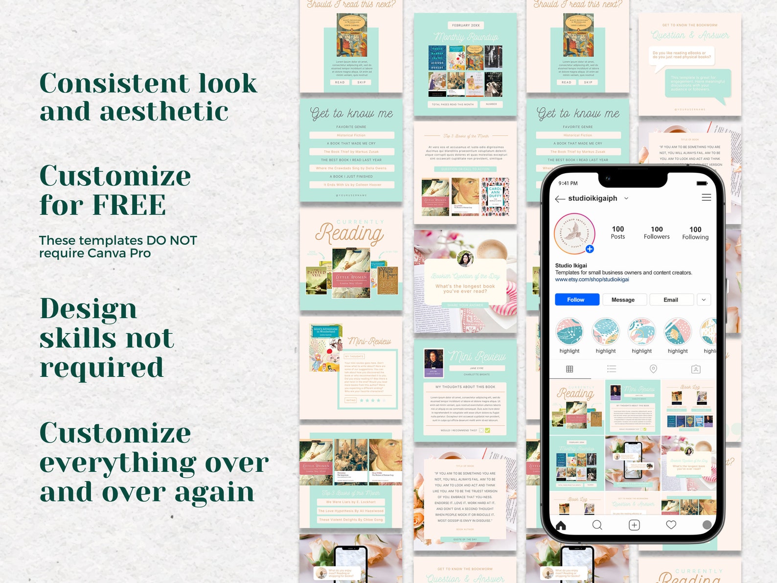 Book Instagram Templates Book Blogger Template Instagram - Etsy
