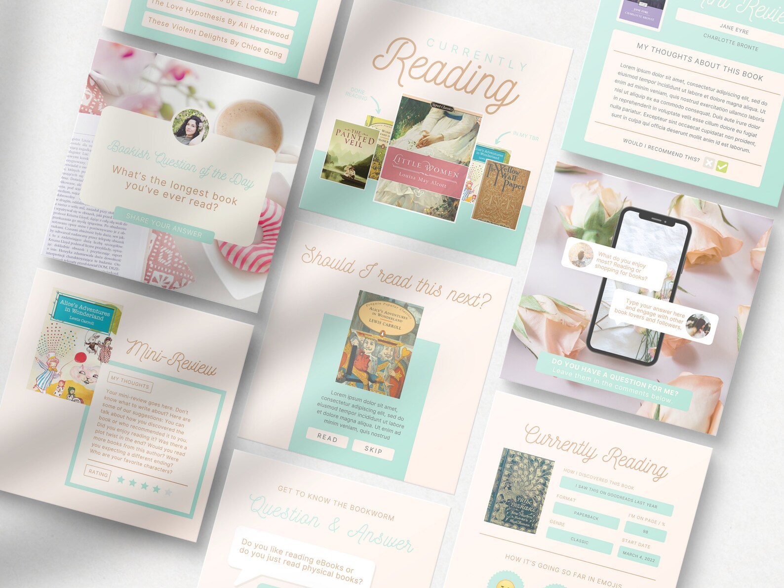 Book Instagram Templates Book Blogger Template Instagram - Etsy