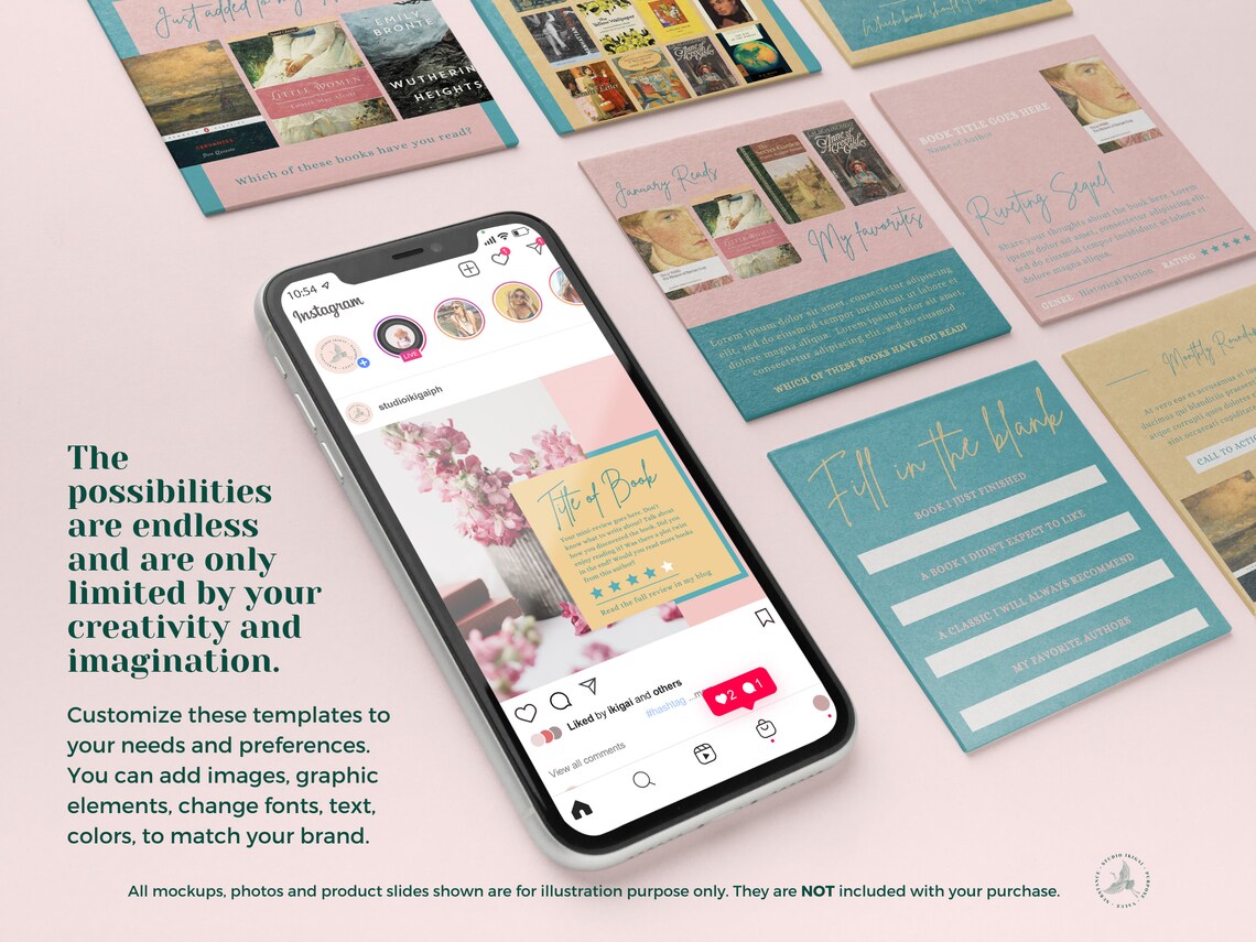 Book Instagram Templates Book Blogger Template Instagram - Etsy