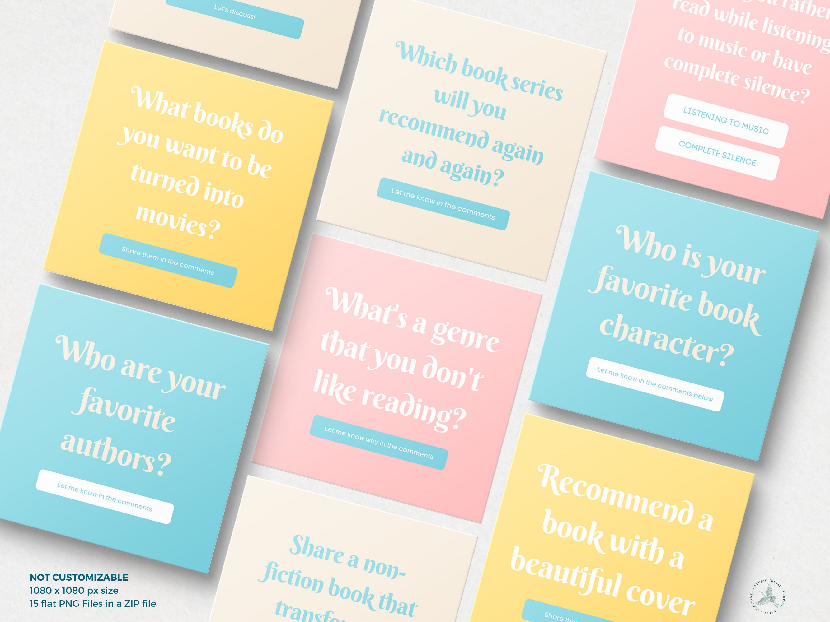 Bookish Questions for Instagram Ready to Post Volume 2 Bookstagram - Etsy