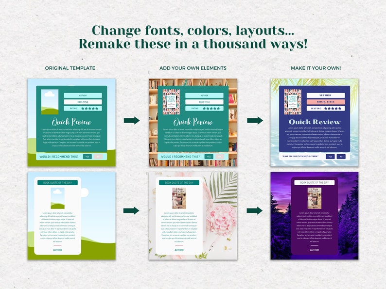 Bookstagram Book Instagram Templates Book Blogger Template - Etsy