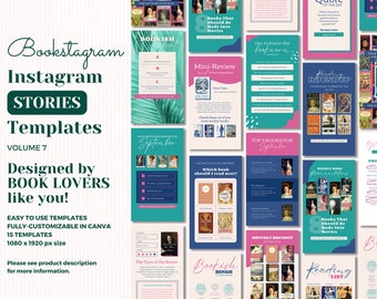 Bookstagram Templates, Instagram Story Template, Canva Story Templates ...