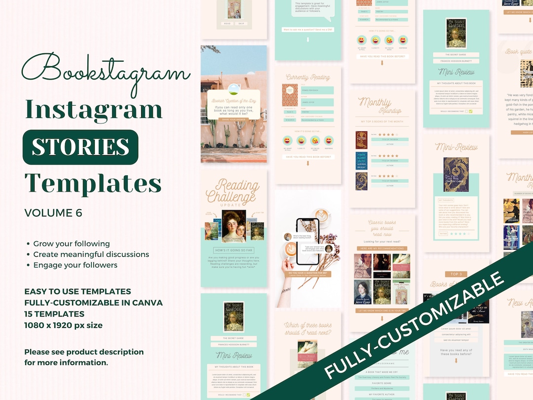 Bookstagram Templates, Instagram Stories for Bookstagram, Bookish Story ...