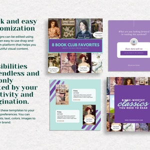 Instagram Templates for Book Bloggers Instagram Post Book | Etsy