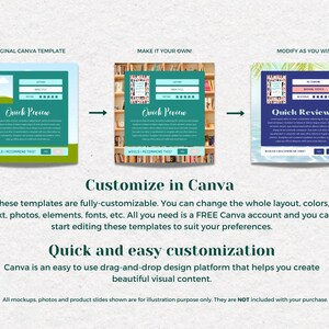 Bookstagram, Book Instagram Templates, Book Blogger Template, Canva ...