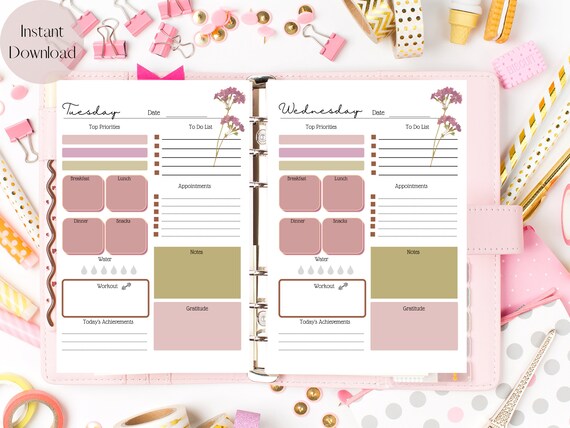 7 Day Printable Planner Initiative Tracker Productivity - Etsy