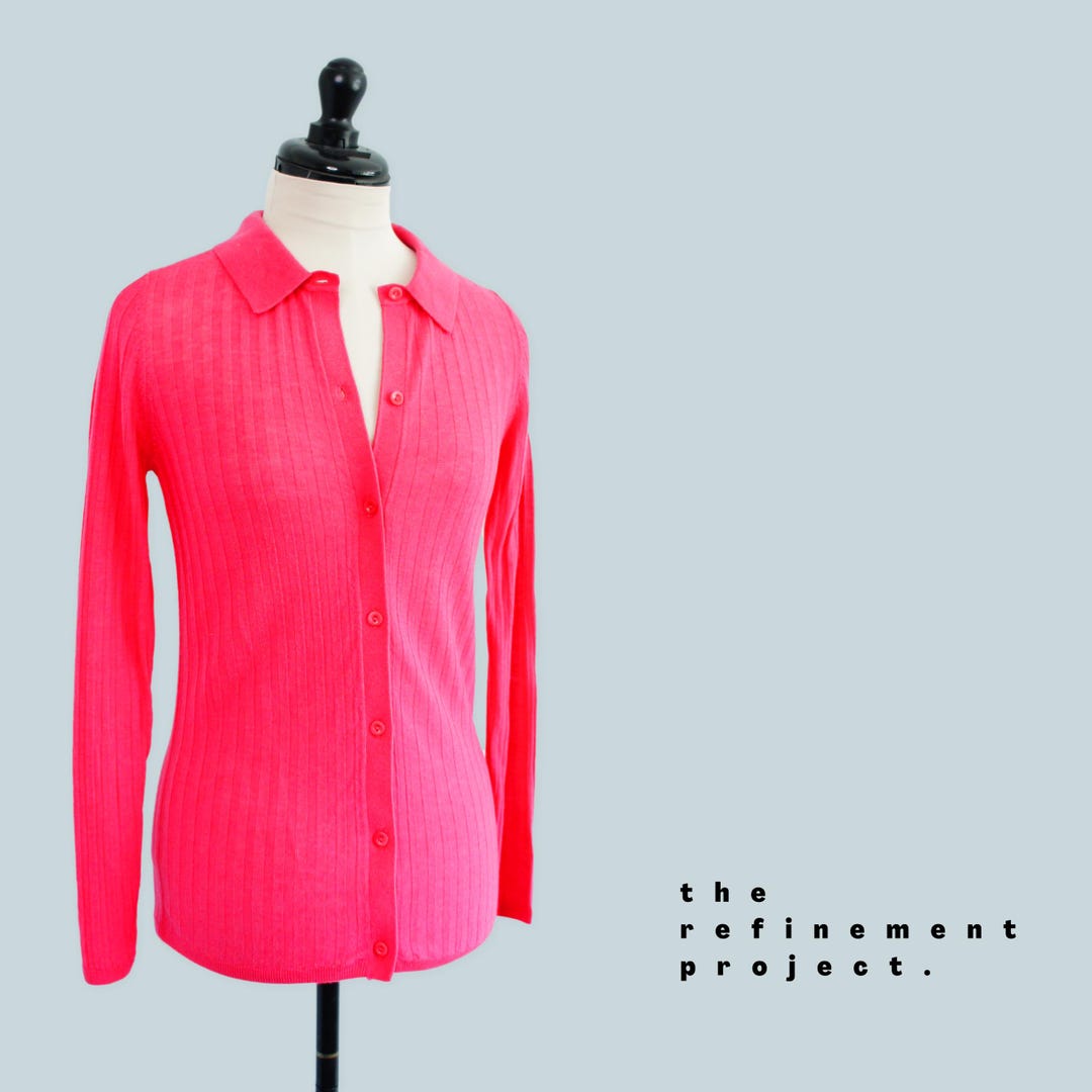Cos Fine Wool Bright Pink Cardigan Jumper, Size Small - Button Up ...