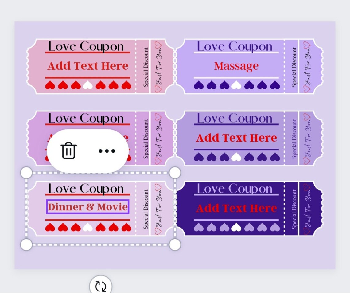 Customizable Valentines Love Coupons for Her or Him Template | Fun Gift ...