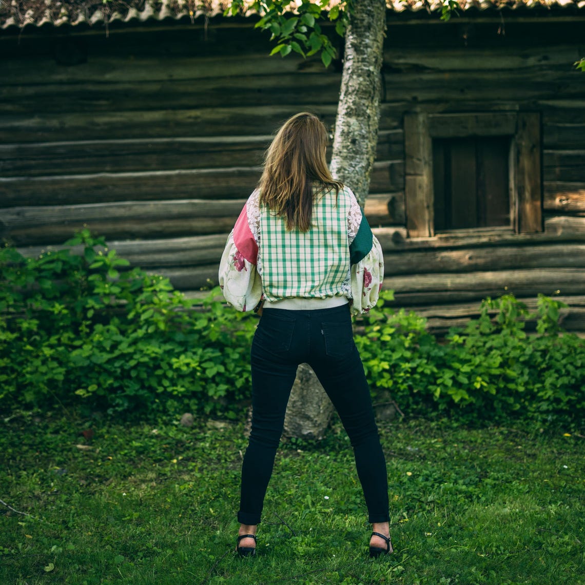 Green Upcycled Blouse With Puff Sleeves – Reworked Shirt With Lace and ...