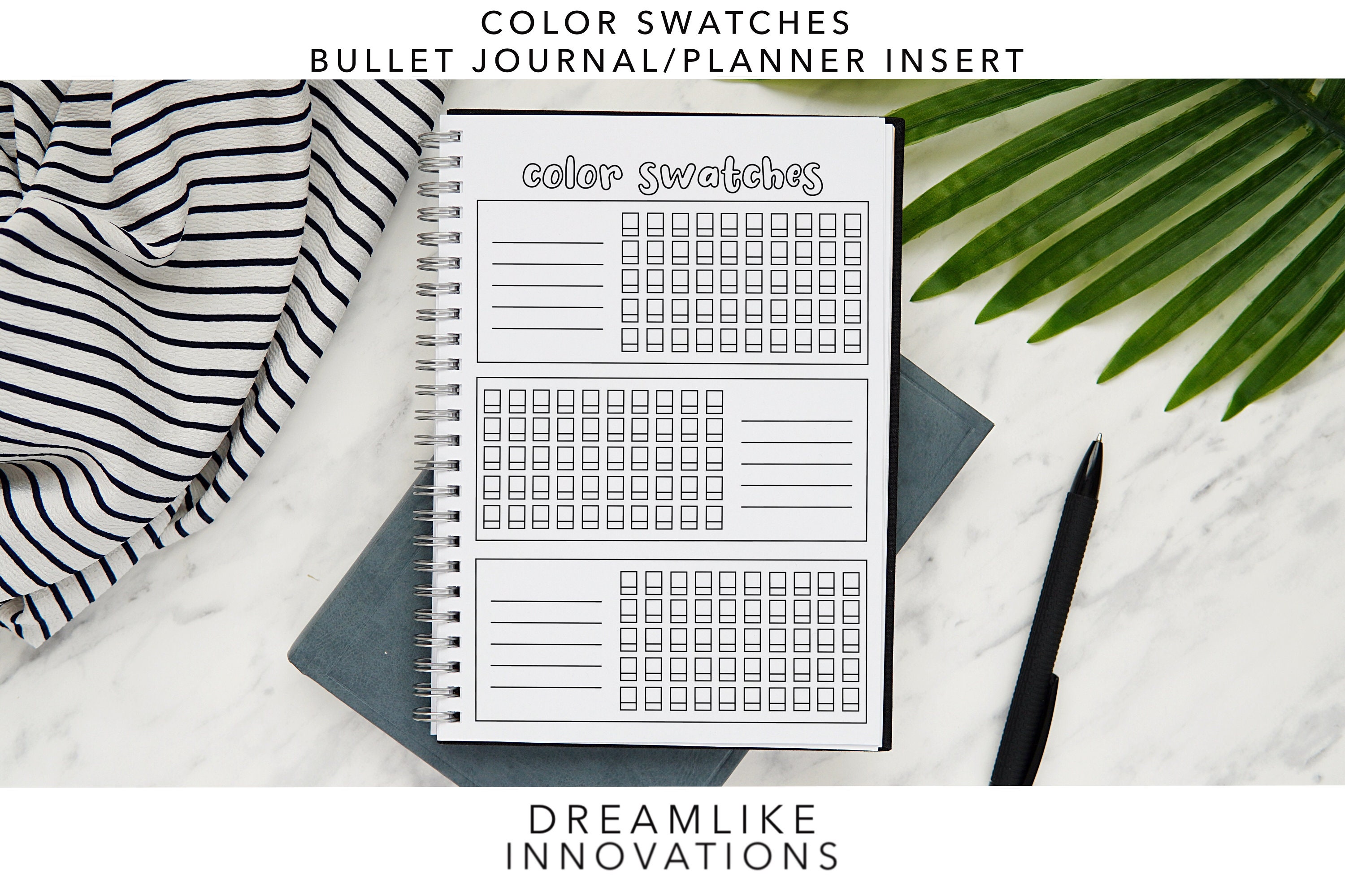 INSTANT DOWNLOAD: Color Swatches Tracker Printable, Pen Test, Digital ...