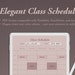 Elegant Class Schedule Digital Template / Dusty Rose Palette / iPad ...