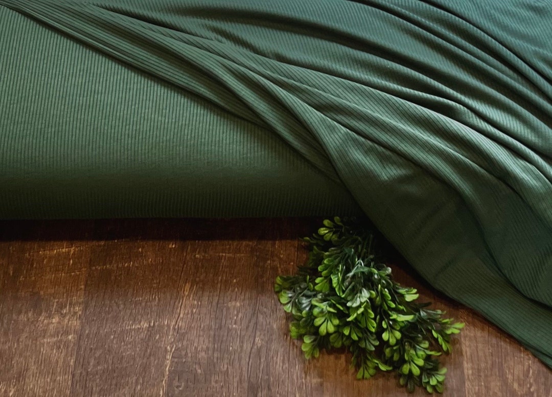 Pine Green Rib Knit Fabric, by the Yard/half Yard - Etsy