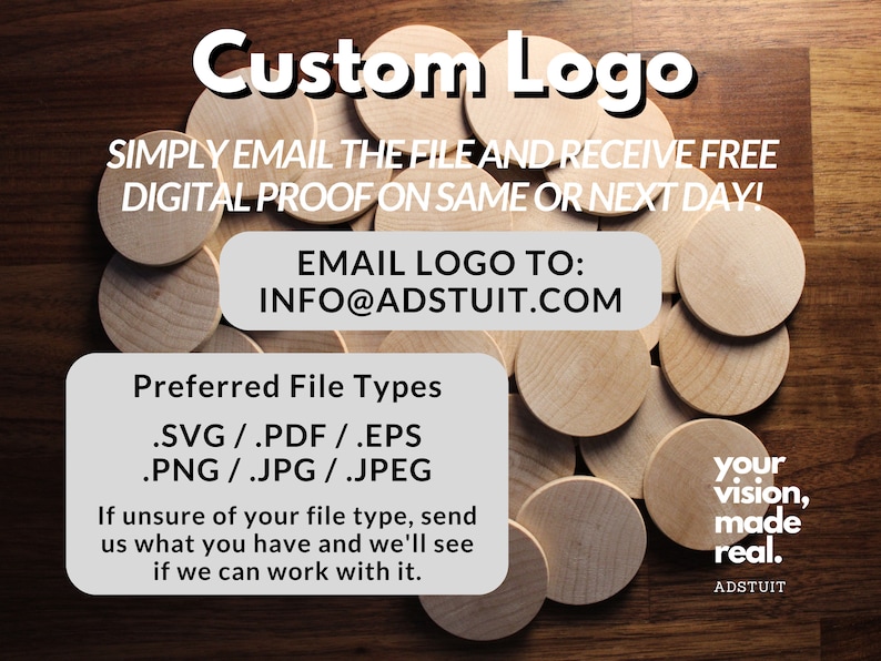 1.5 Personalized Wood Coins Custom Printed Wooden - Etsy
