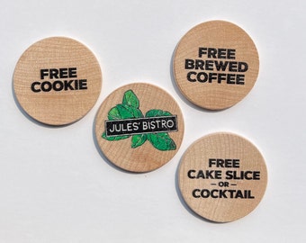 Custom Wooden Nickels Wood Coins Round Tuits Drink Tokens Bar Chips - Etsy