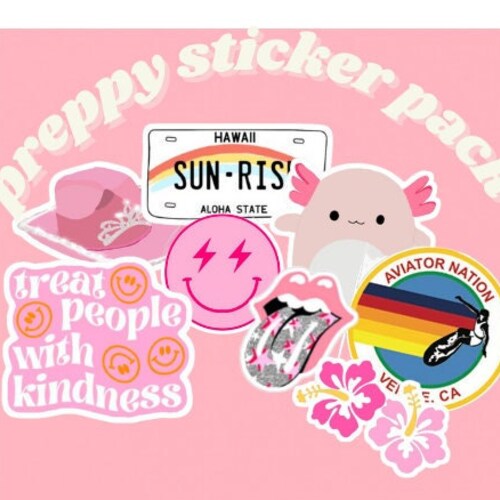 PREPPY STICKER PACK - Etsy