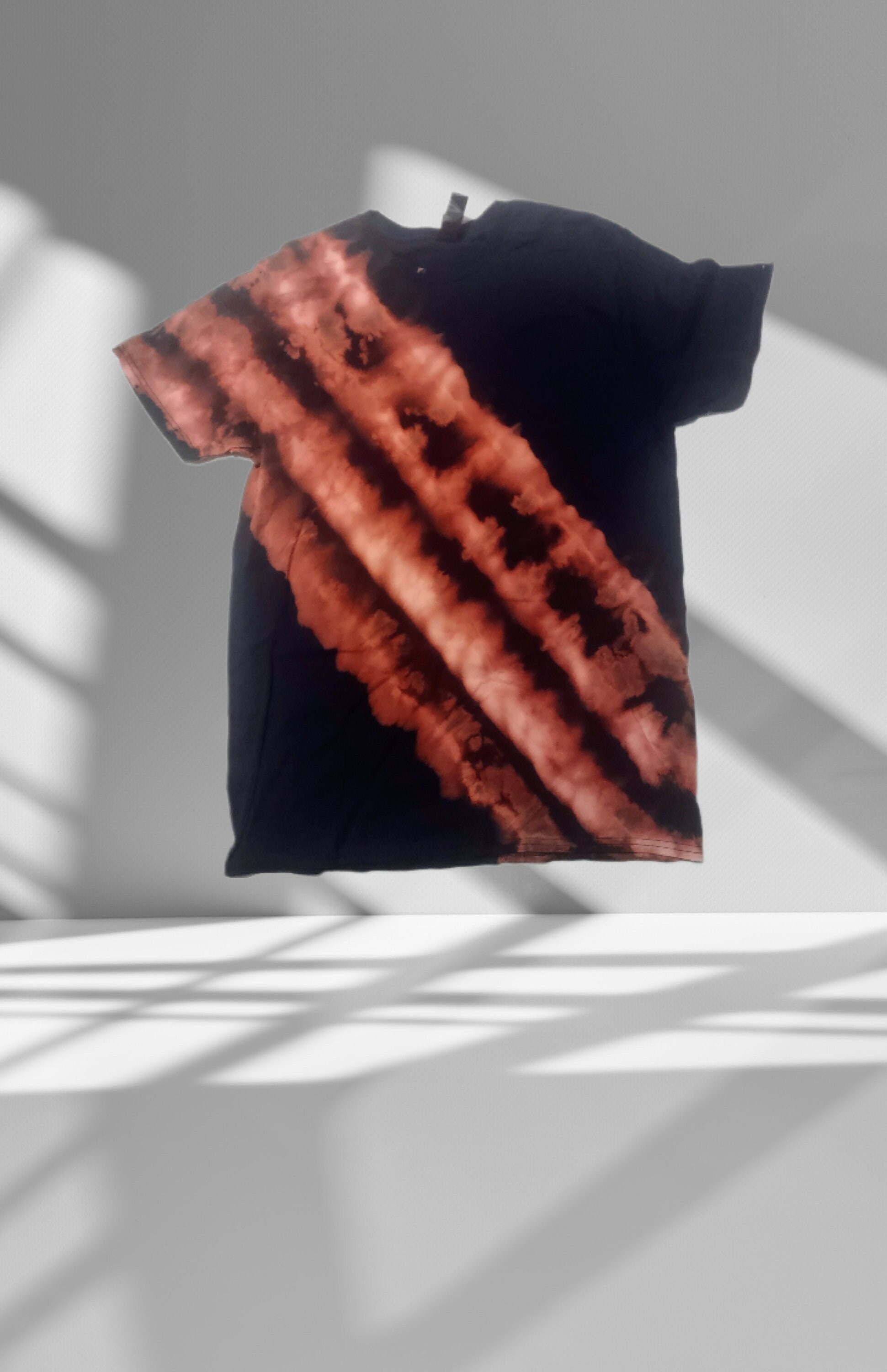 Diagonal Stripe Reverse Tie Dye T Shirt, Bleached Tie Dye, Striped Tie ...