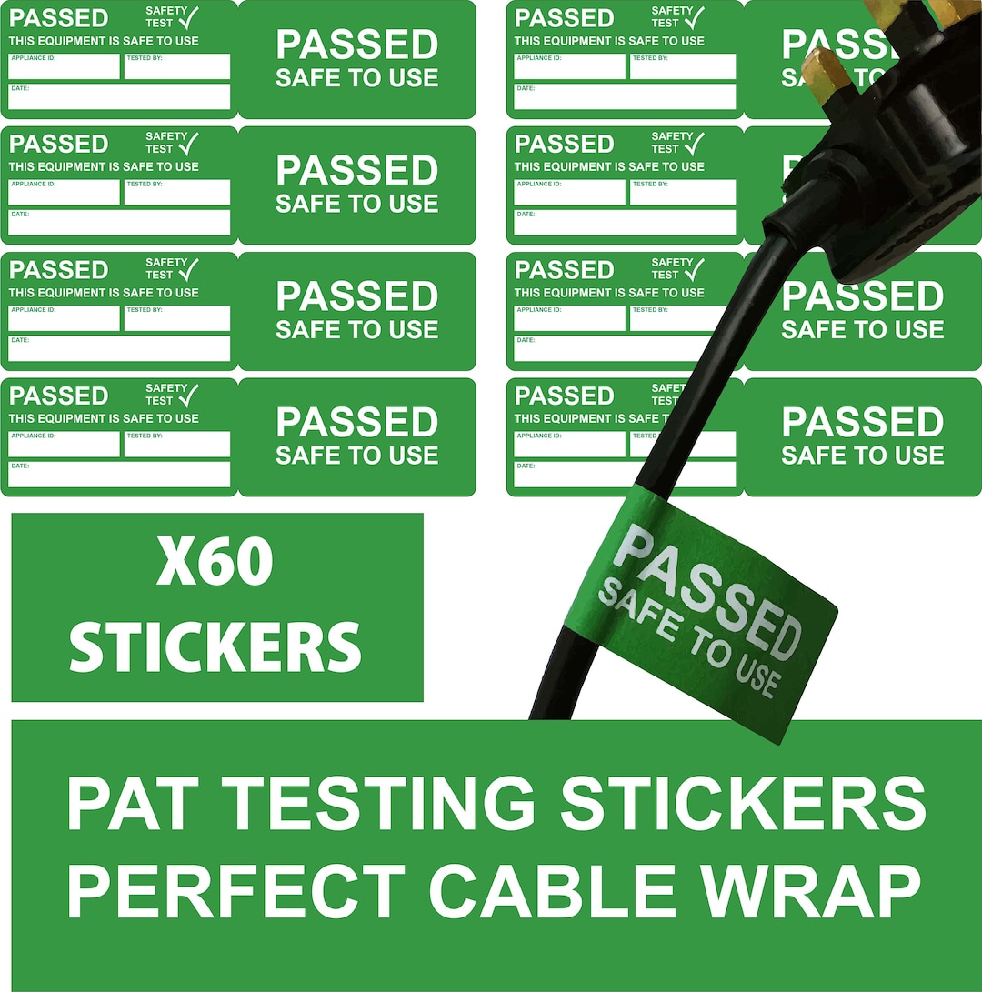 60x Passed Cable Wrap Stickers Pat Test Labels - Etsy
