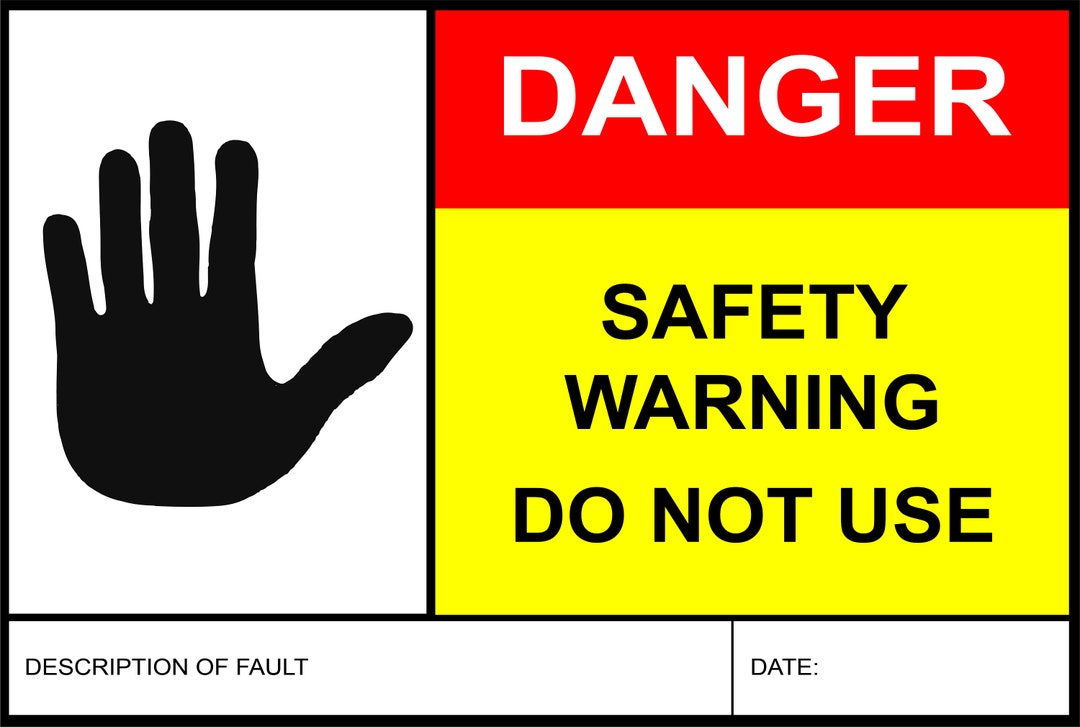 20x Danger Warning Gas Safe Stickers Unsafe Appliance Label Do Not Use ...