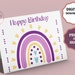 Printable Birthday Card, Rainbow Card, Digital Birthday Card, Printable ...