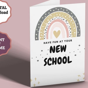 First Day of School Card Printable, Back to School, Good Luck on Your ...