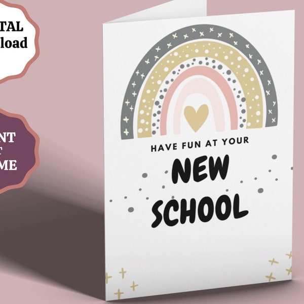 First Day of School Card Printable, Back to School, Good Luck on Your ...
