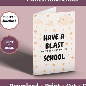 First Day of School Card Printable, Back to School, New School Card ...