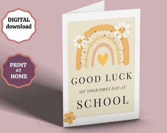 Printable Back to School Downloadable Card, First Day of School Card ...