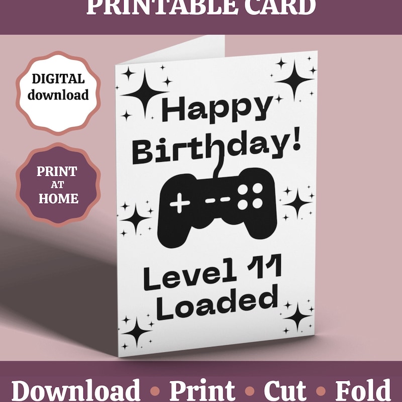 Gaming 11th Birthday Card - Etsy